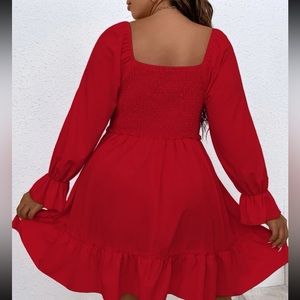 Dresses | Plus Size Red Sweetheart Neck Ruffle Sleeve Mini Dress | Poshmark
